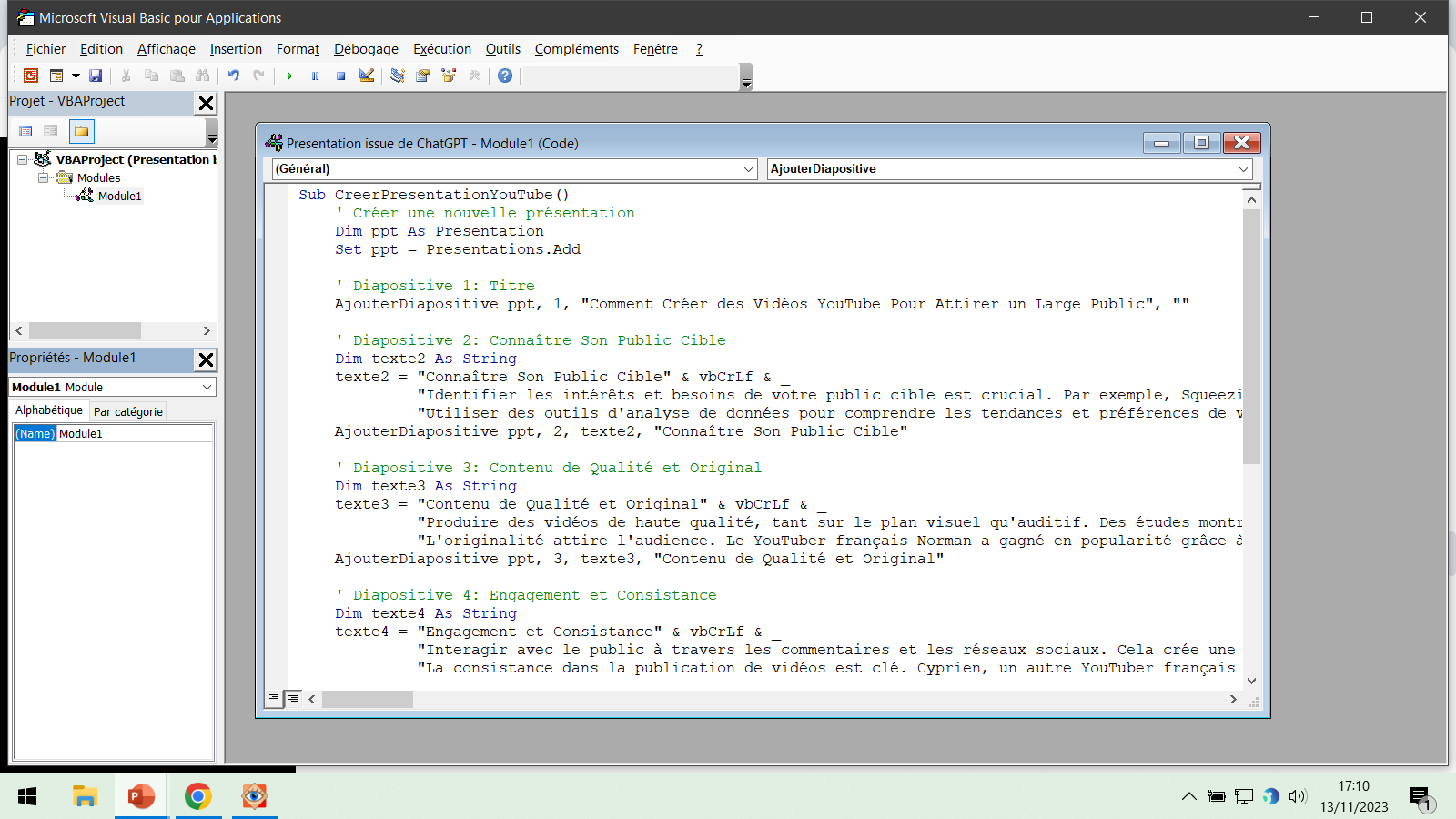 Comment utiliser ChatGPT avec Powerpoint